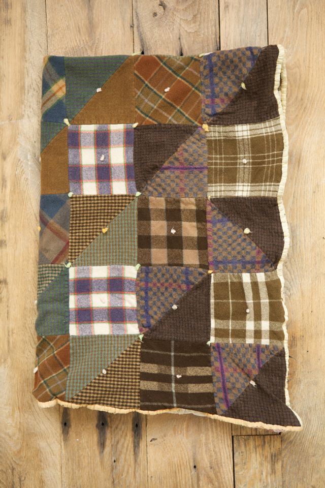 Vintage Homemade Patchwork Wool Quilt | Free People
