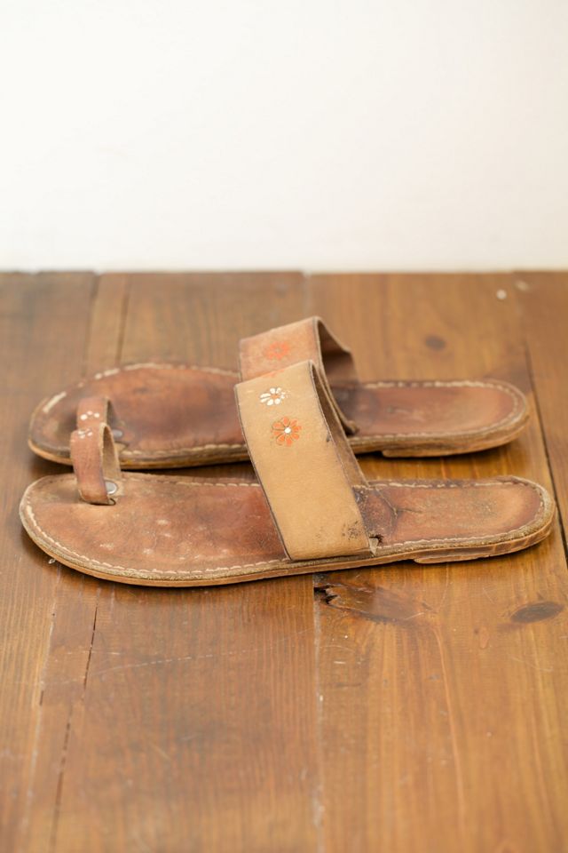 Vintage Painted Leather Thong Sandals | Free People