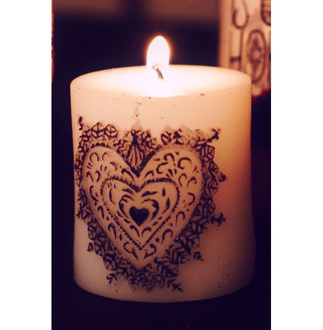 Henna Heart Pillar Candle | Free People UK