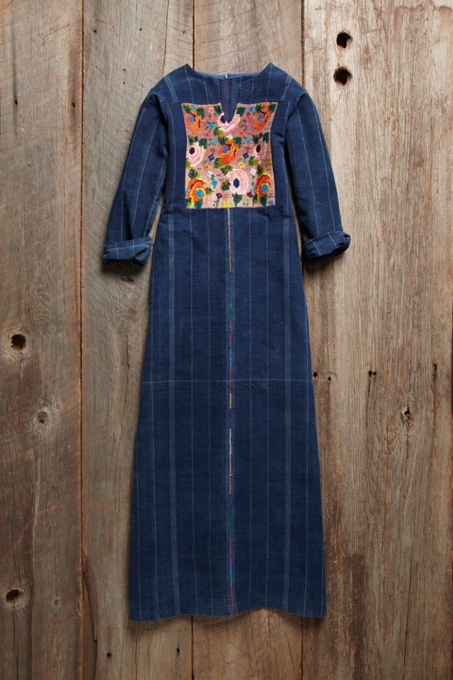 Vintage Denim Embroidered Caftan | Free People