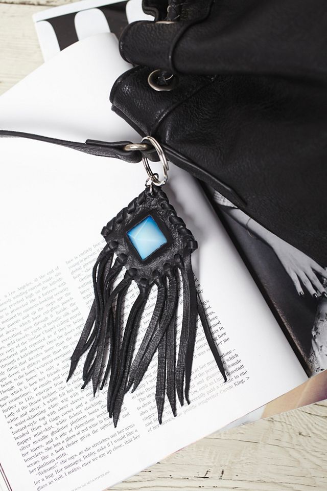 Leather Crystal Amulet Keychain | Free People
