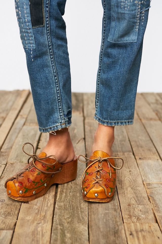 Vintage 1960s Painted Clogs | Free People
