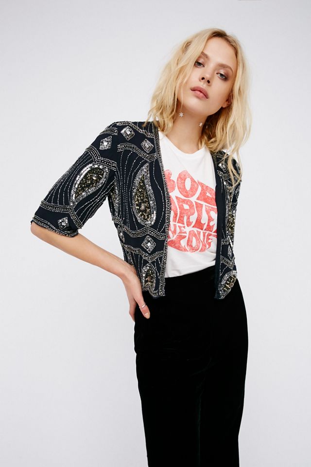 Cropped Sequin Jacket | Free People