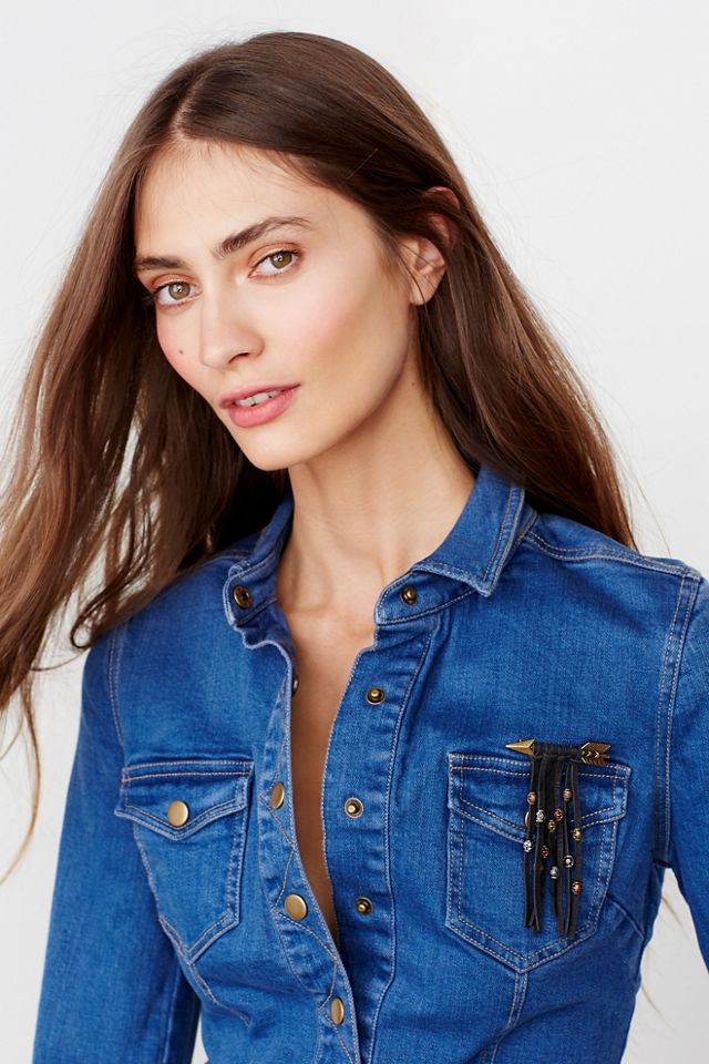 Leather Fringe Arrow Pin | Free People