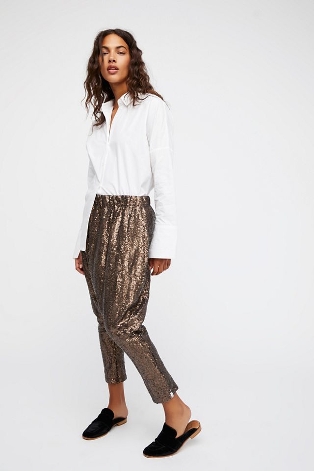 Shiny Sequin Harem Pants | Free People