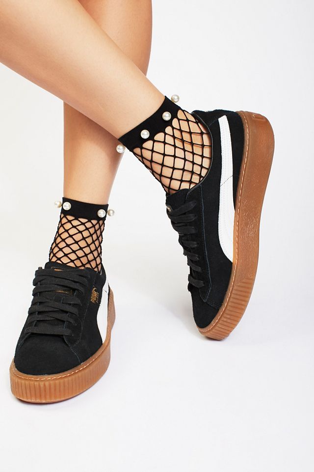Pearl Fishnet Anklet | Free People