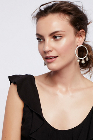 Pearl Drop Front-Facing Hoop Earrings | Free People