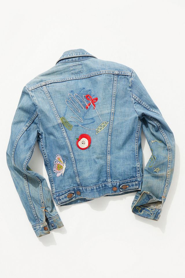 Vintage 1970s Hand Embroidered Denim Jacket | Free People