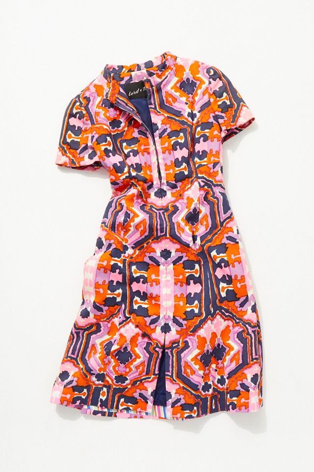 Vintage 1960s Neon Psychedelic Print Dress | Free People