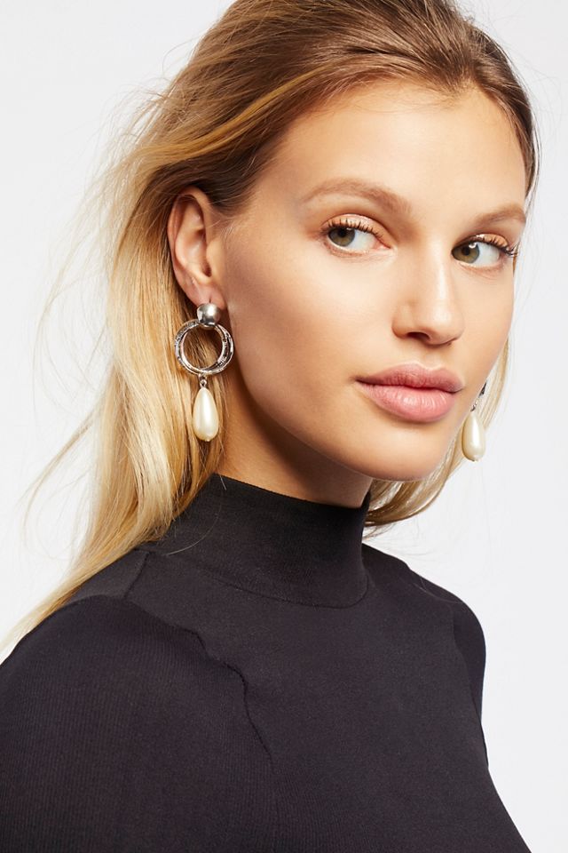 Pearl Drop Front Hoops | Free People UK