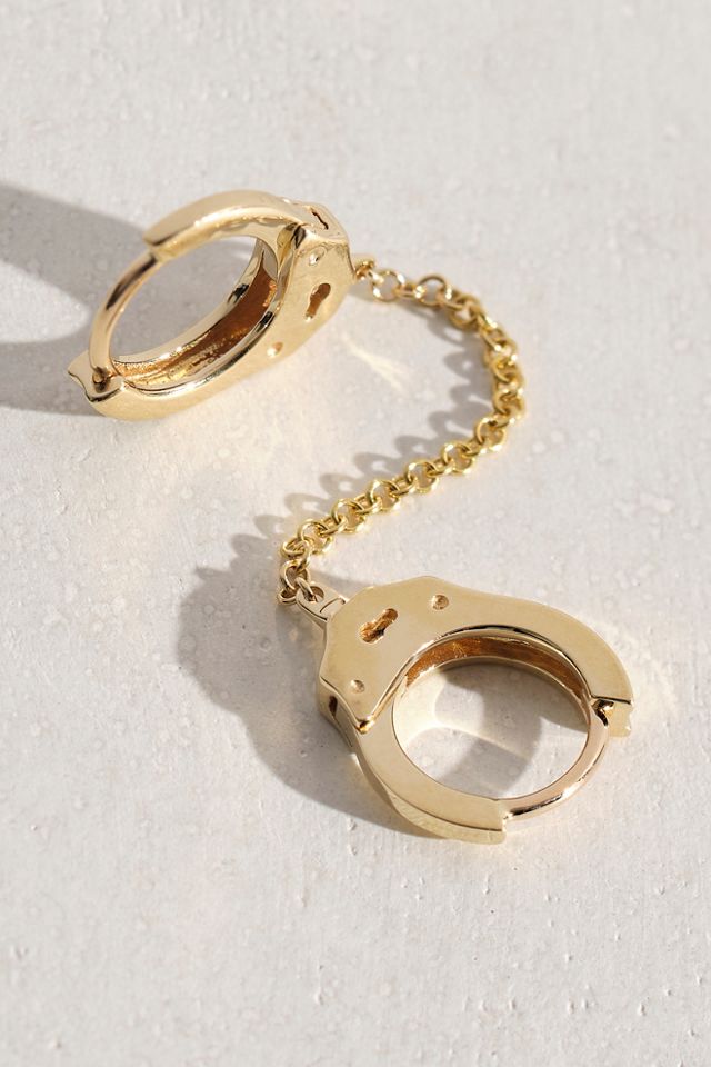 1/4" Double Handcuff Chain Hoops | Free People