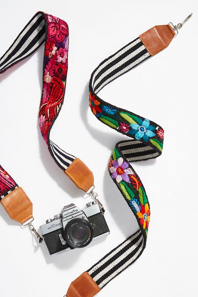 Leather Embroidery Camera Strap | Free People