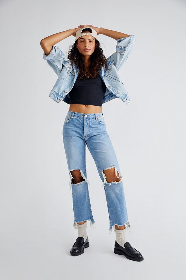 Maggie Mid-Rise Straight-Leg Jeans | Free People
