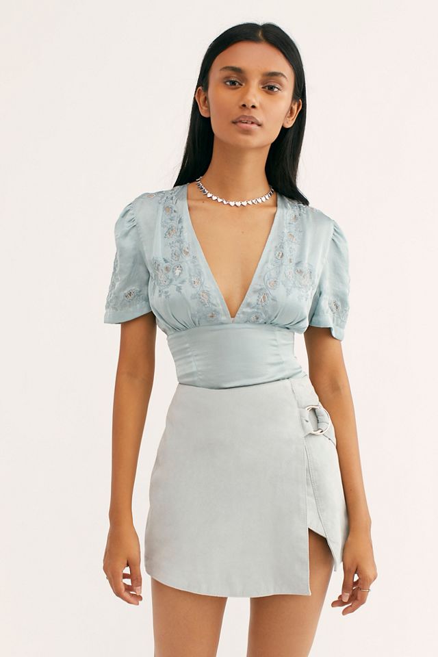 Charley Suede Wrap Mini Skirt | Free People