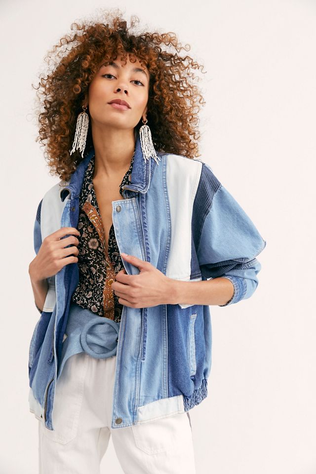 Panel Denim Bomber Jacket | Free People