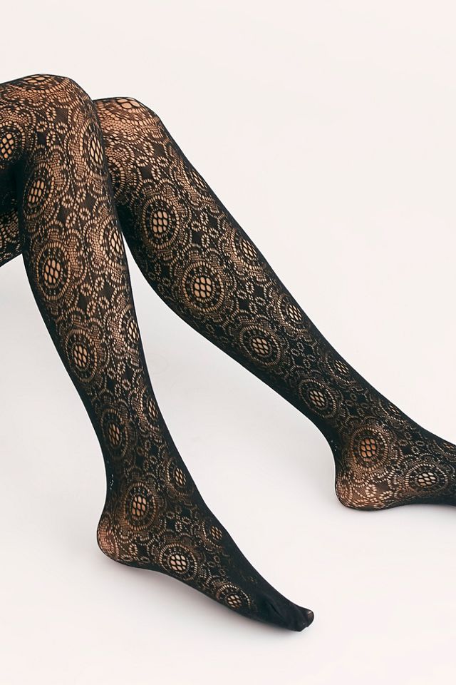 Kiss & Tell Lace Tights | Free People