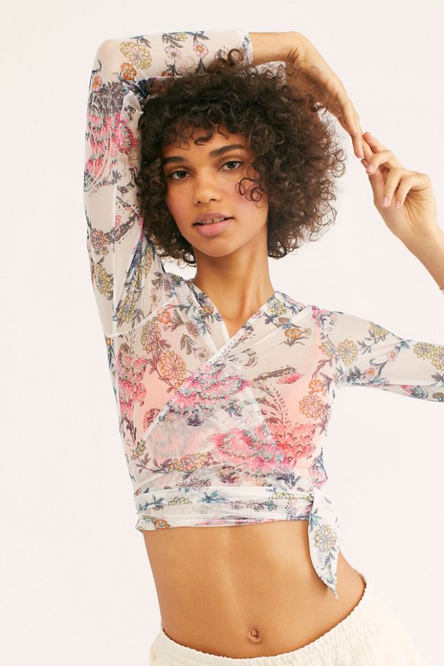 Mesh Wrap Long Sleeve Top | Free People