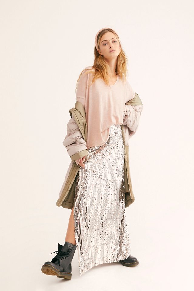 Sea Shell Sequin Maxi Skirt | Free People