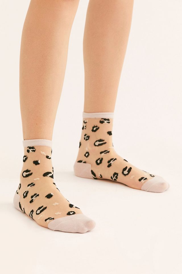Leopard Print Sheer Socks Free People Uk