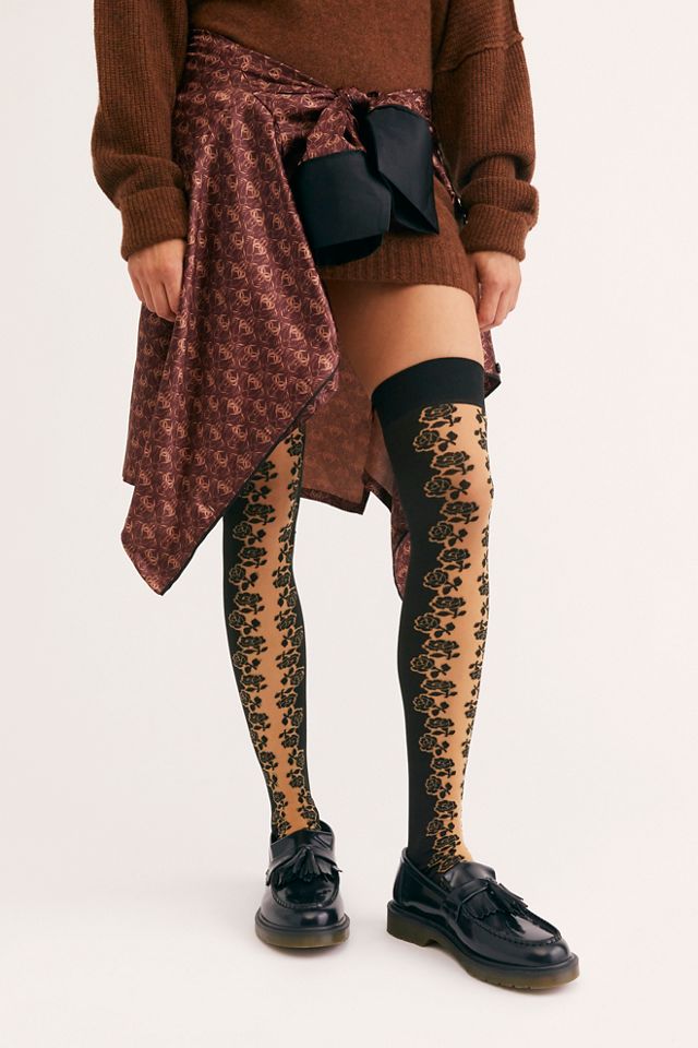 Rosette Lace Thigh High Tights | Free People UK