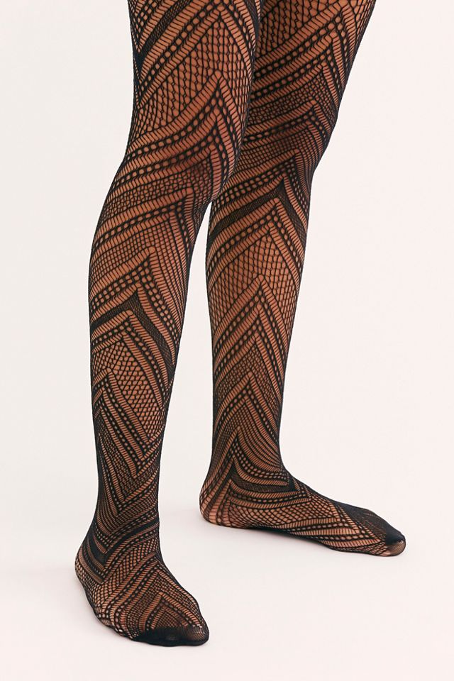 Chevron Knit Tights | Free People UK