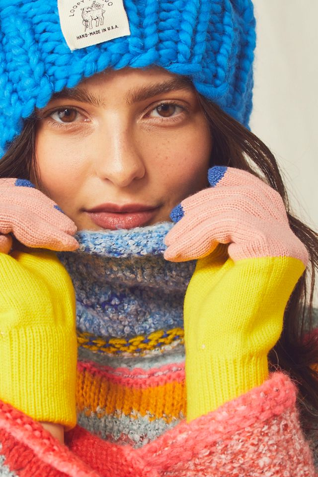 Trio Colorblock Touch Gloves | Free People UK