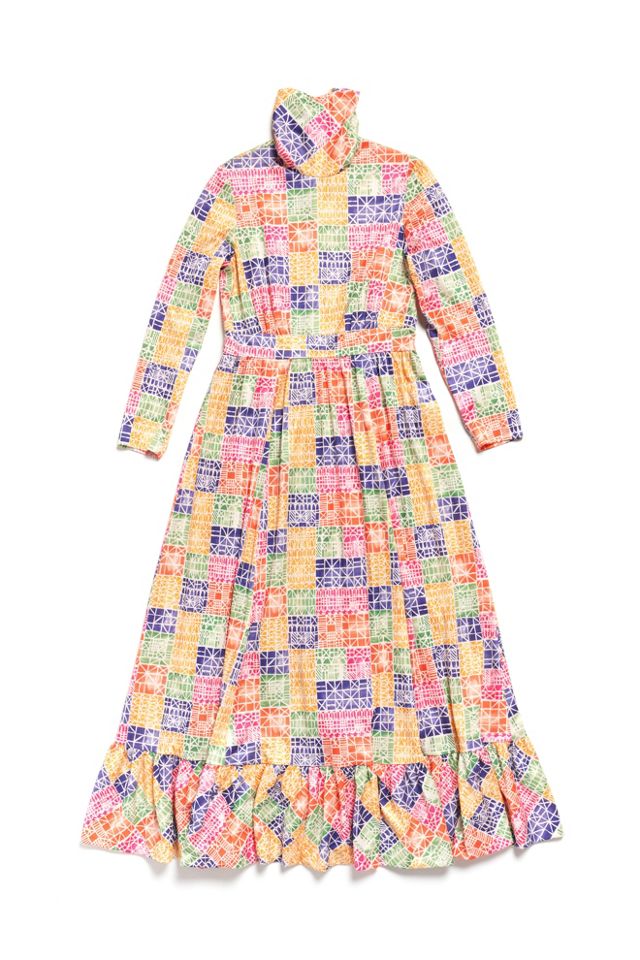 1970s Multicolor Square Pattern Dress Selected by Bang Bang by Bang ...
