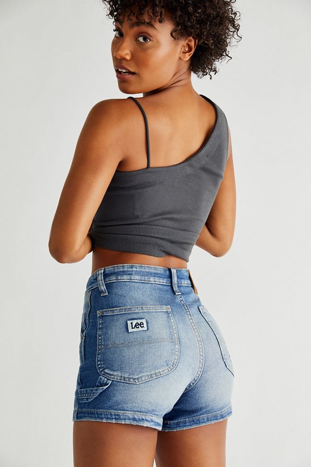 Lee High Rise Dungaree Mini Shorts | Free People