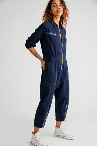 Zip Denim Jumpsuit | Free People