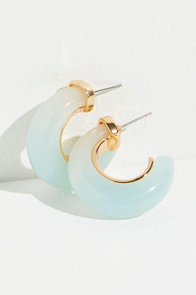 Two Toned Resin Hoops | Free People UK
