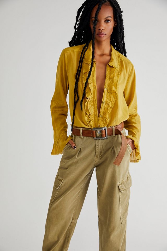 Savannah Ruffle Buttondown | Free People UK