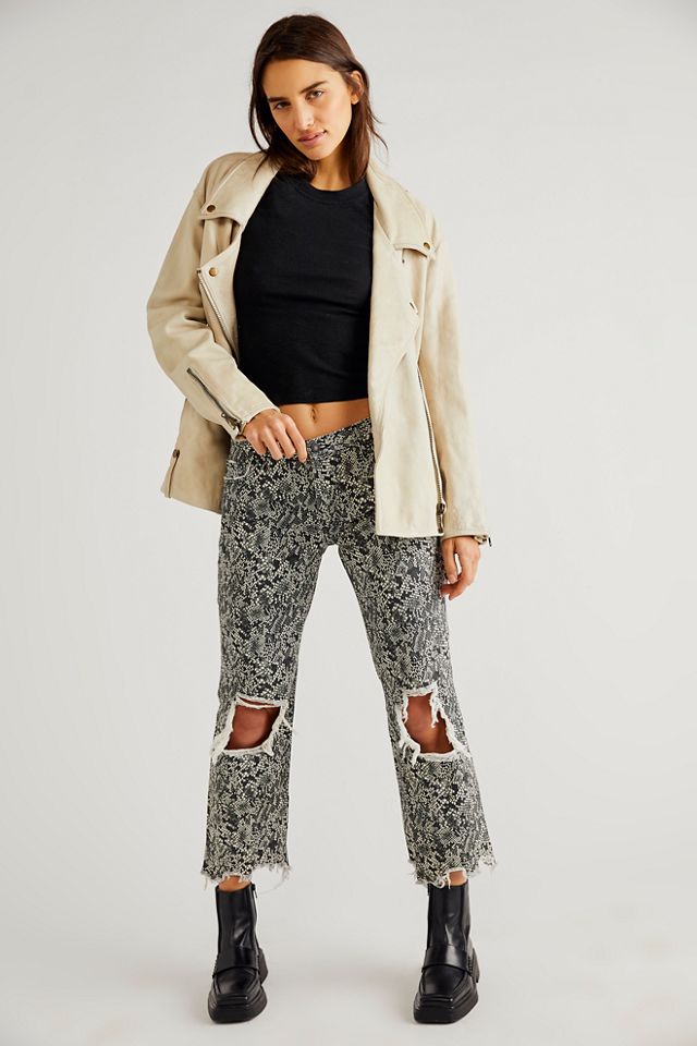 Maggie Mid-Rise Printed Jeans | Free People UK