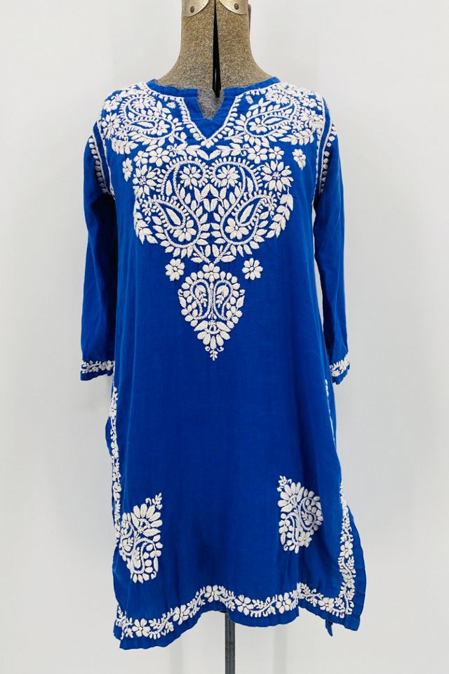 Vintage Hand Embroidered Royal Blue Tunic Selected by Atlantic Vintage ...