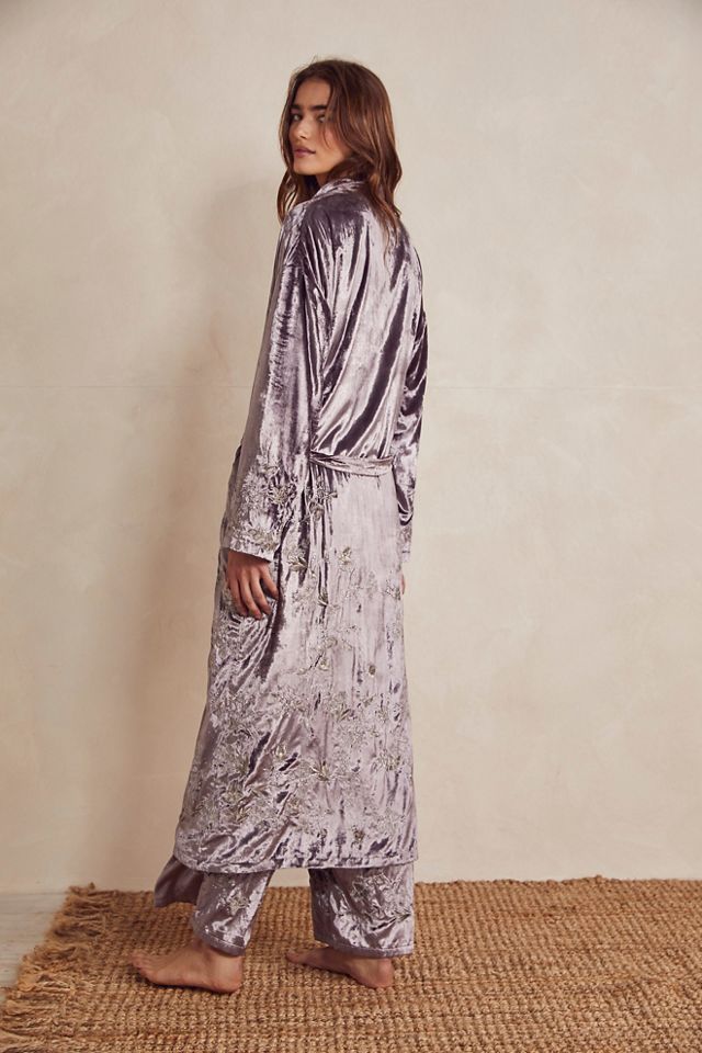 Embroidered Velvet Robe | Free People