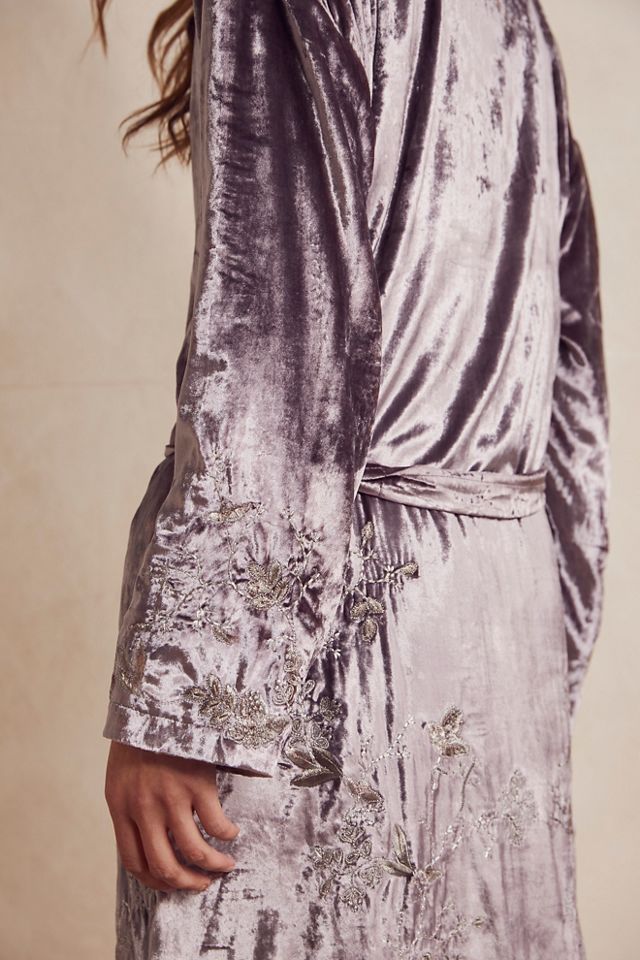 Embroidered Velvet Robe | Free People