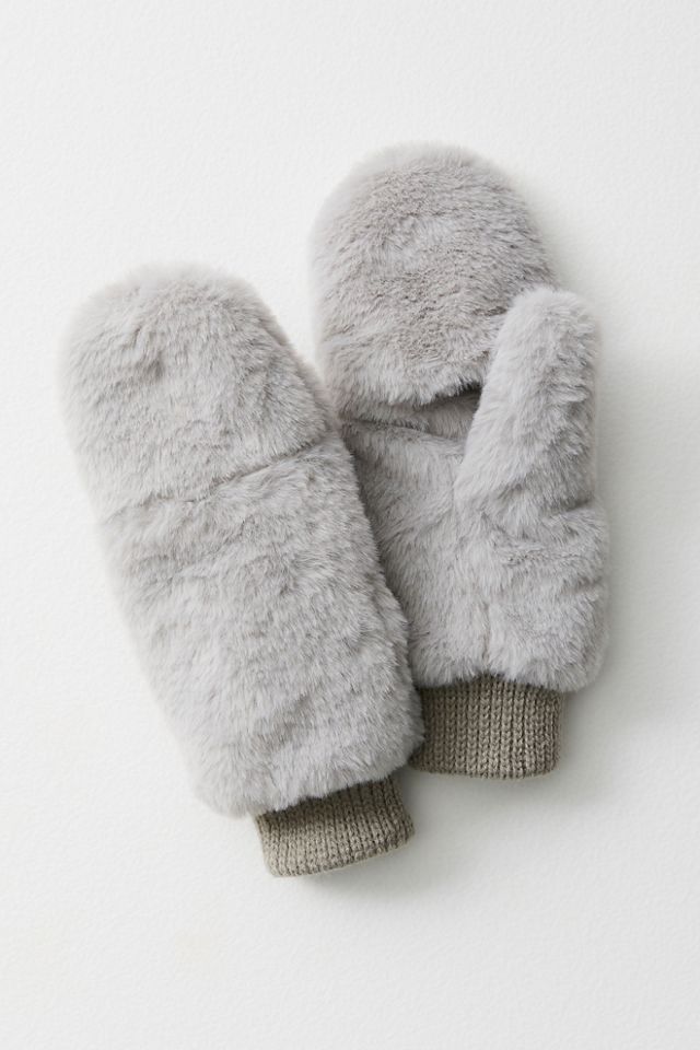 Fuzzy Pop Top Mittens | Free People UK