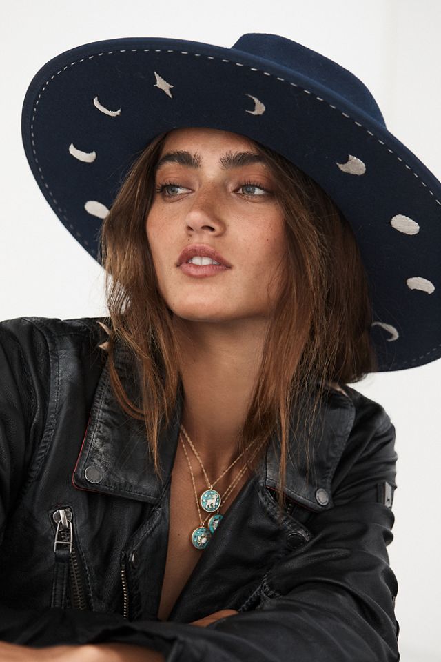 Moon Cycle Hand Embroidered Felt Hat | Free People