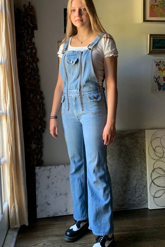 Anna Corinna Coins Denim Zip Up Overalls | Free People