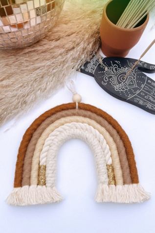 Golden Hour Designs Pure Gold Macrame Wall Rainbow | Free People