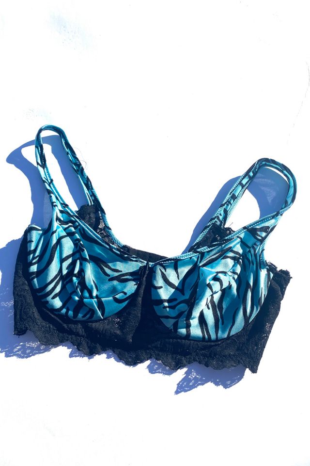 Vintage 1980s Zebra Print Lace Trimmed Bra Top Selected by Personal ...
