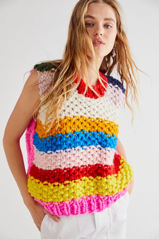 Loopy Mango Stripe Vest | Free People