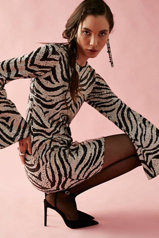 Anna Sui Zebra Sequin Mini Dress | Free People UK