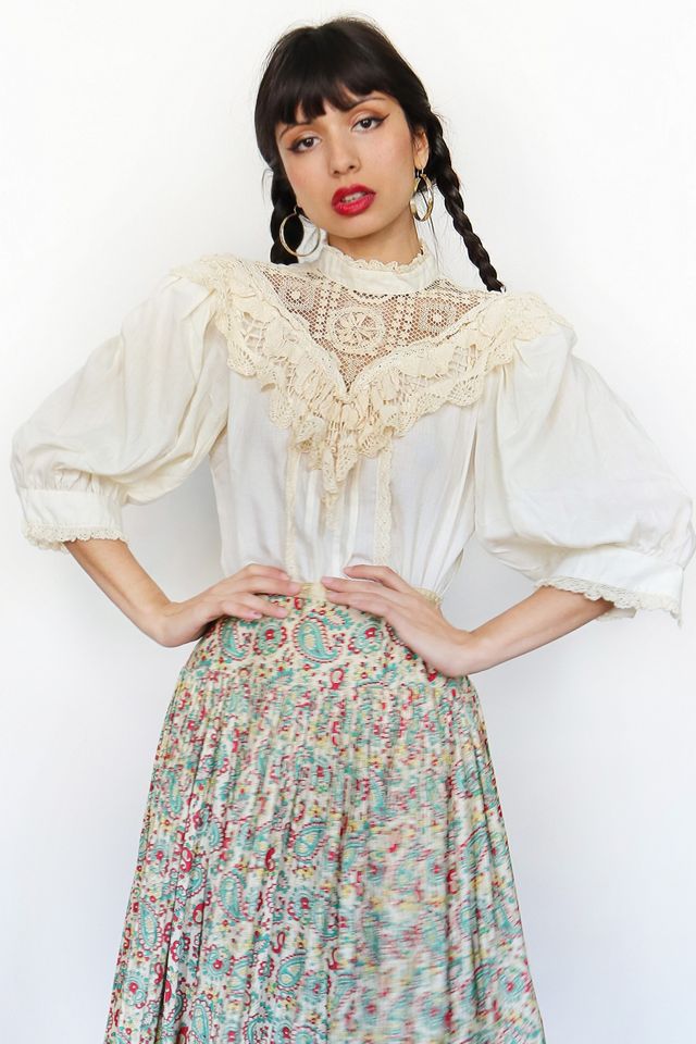 1970s Crochet Lace Prairie Blouse Selected by Ally Bird Vintage | Free ...