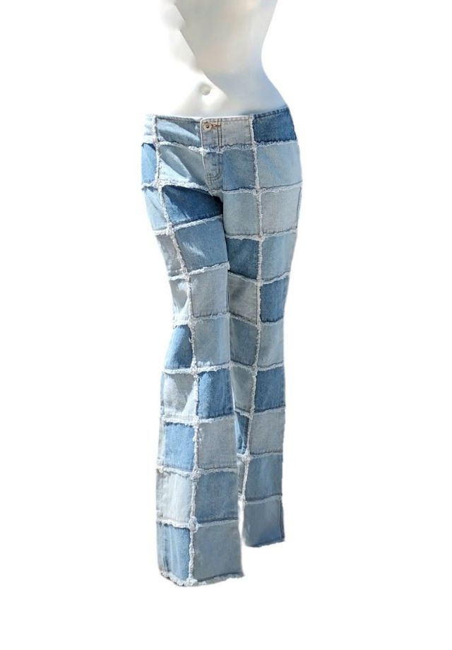 Vintage Y2K Low Rise Patchwork Denim Jeans Selected by Garbage Soup ...