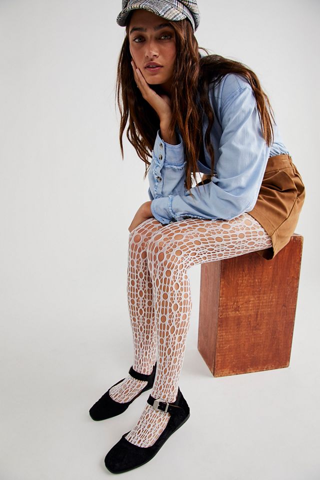 Web Cut Out Tights | Free People UK