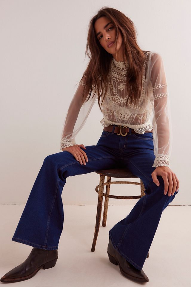 CRVY Vintage High-Rise Flare Jeans | Free People
