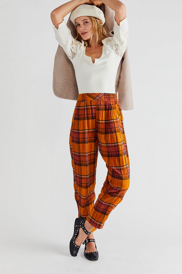 Preppy Plaid Pull-On Pants | Free People UK