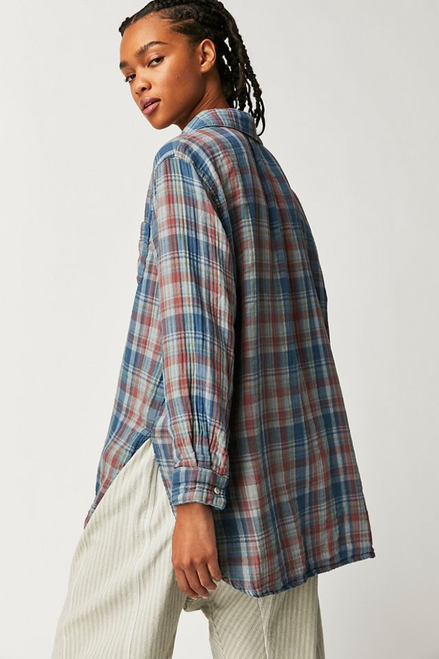 CP Shades Mixed Plaid Double Cloth Top | Free People
