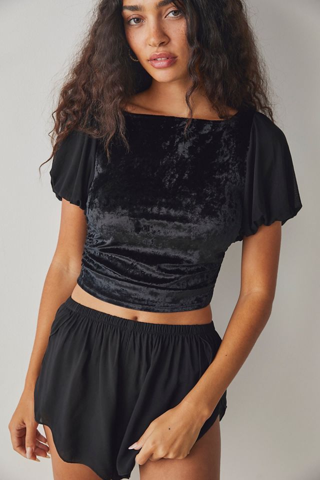 Haut court en velours Midnight Mood | Free People FR