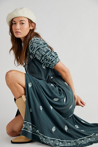 Robe midi brodée Riley | Free People FR